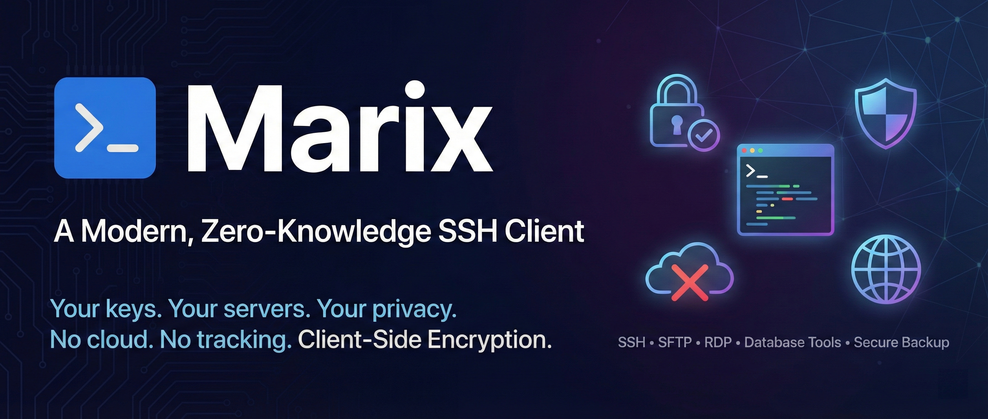 Marix - Modern Zero-Knowledge SSH Client