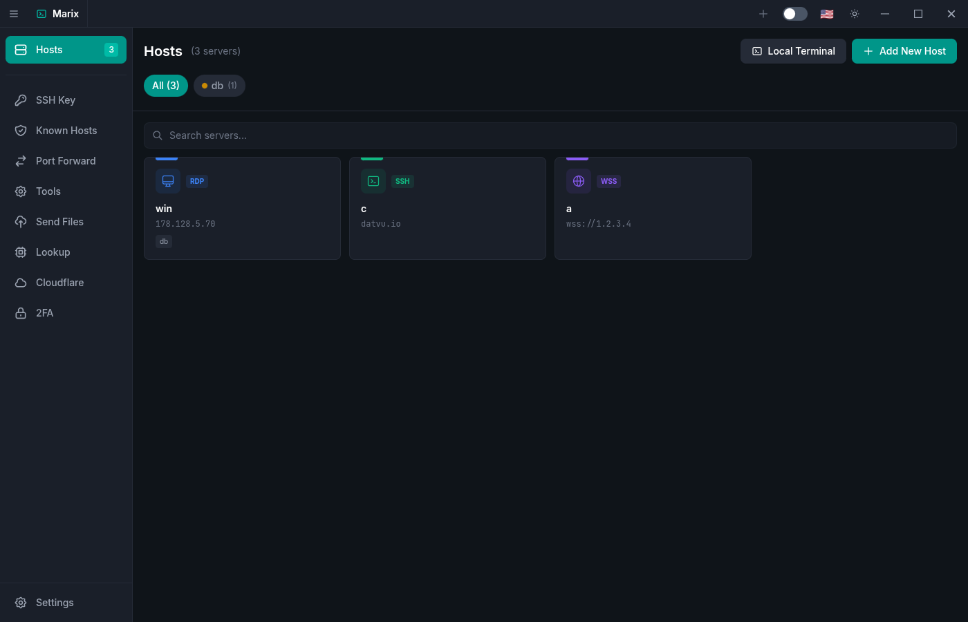 Marix open source desktop SSH client for developers and sysadmins ...