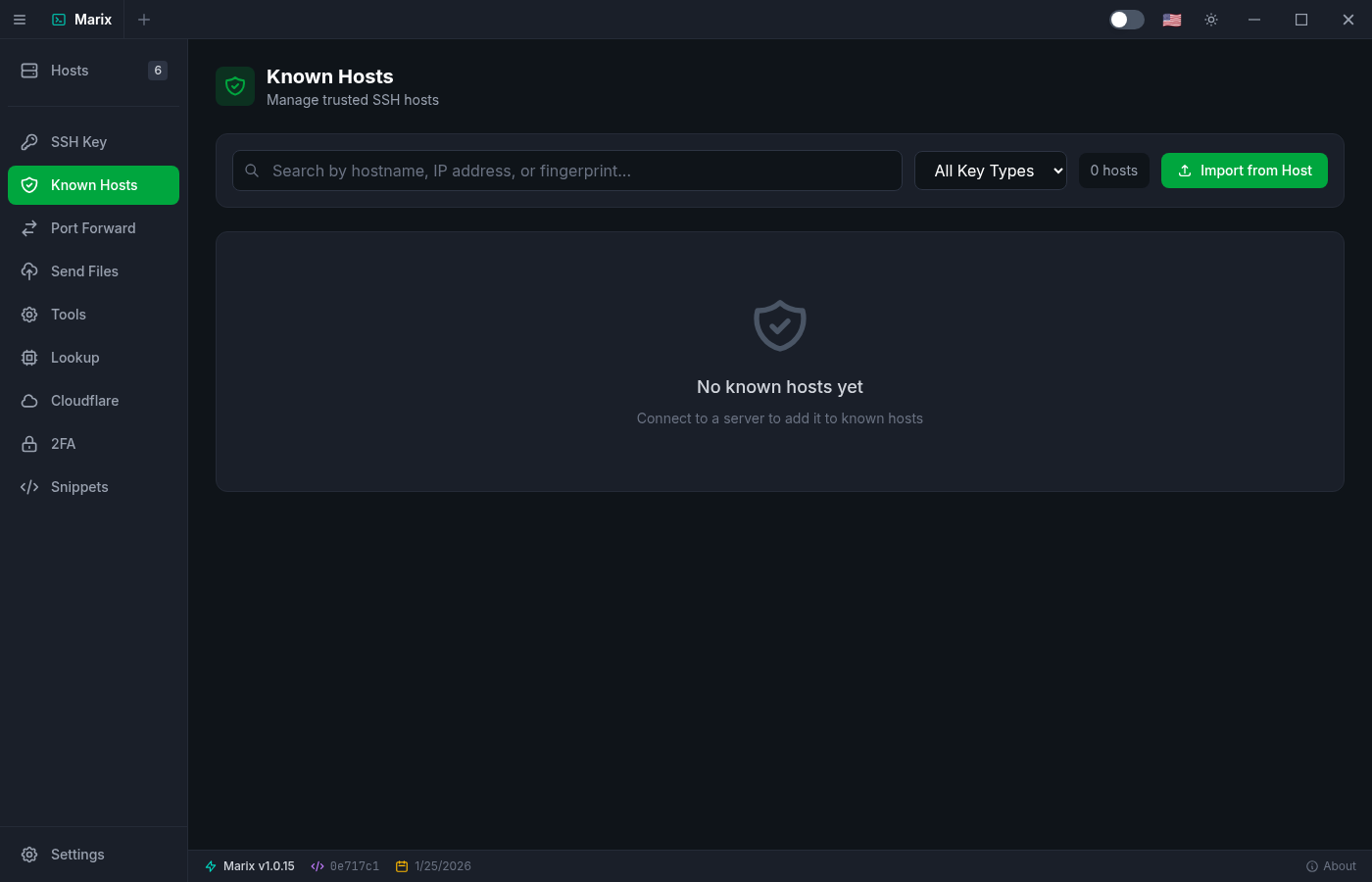 Marix - Modern Zero-Knowledge SSH Client